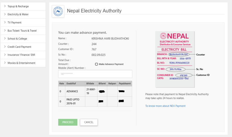 NEA Electricity bill payment through eSewa - eSewa