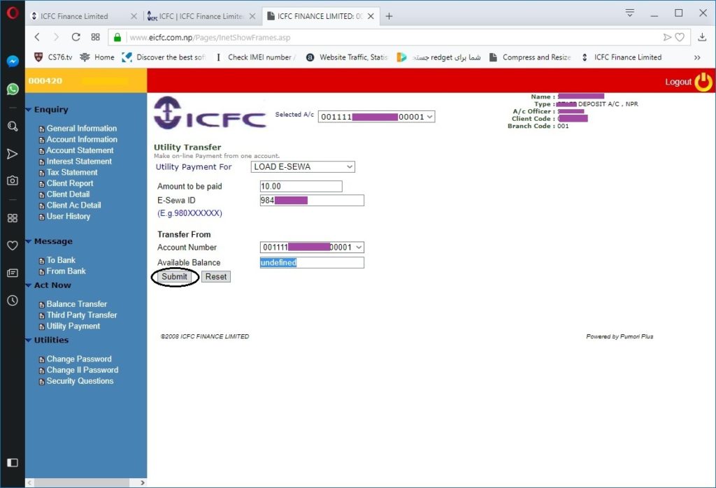 Load via ICFC Finance Ltd. - eSewa
