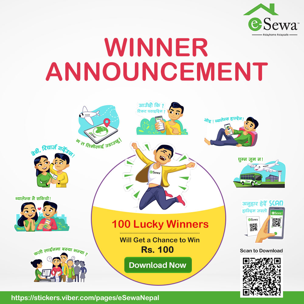 eSewa Viber Stickers Download Offer Winners - eSewa