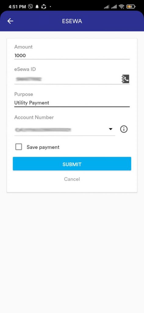 Load fund from Miteri Development Bank’s Mobile banking - eSewa