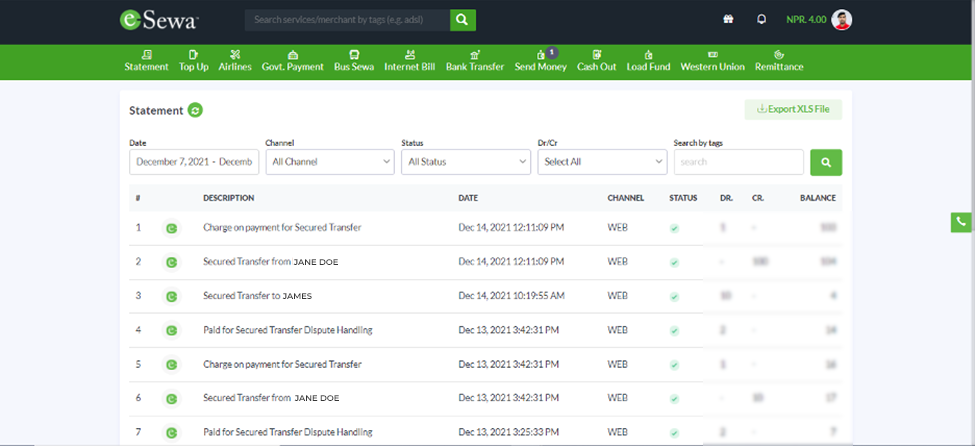 Transfer funds securely with "Secured Transfer" - eSewa